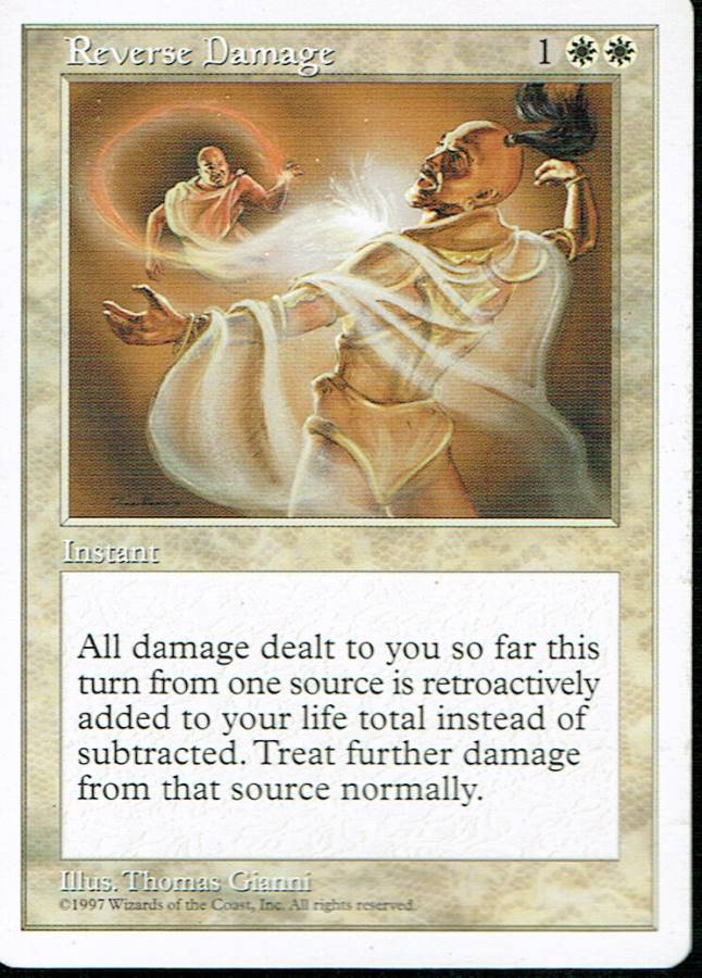 MAGIC THE GATHERING 5TH EDITION WHITE REVERSE DAMAGE - Phoenix Cards