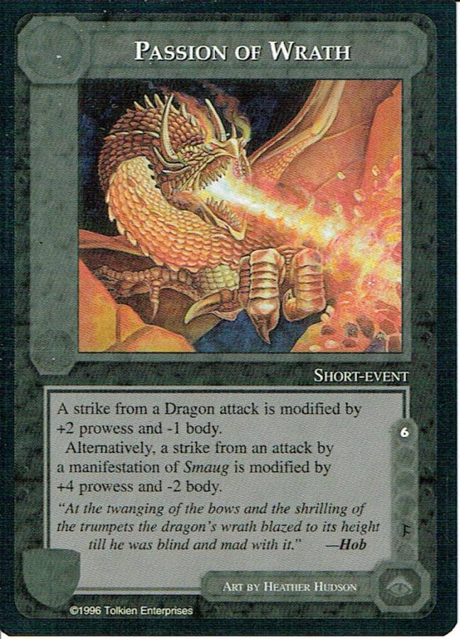 MIDDLE EARTH THE DRAGONS RARE CARD PASSION OF WRATH - Phoenix Cards