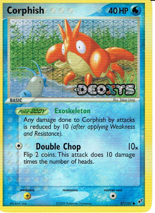 POKEMON EX DEOXYS EXPANSION COMMON FOIL CARD 57/107 CORPHISH ex ...