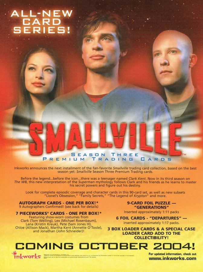 SMALLVILLE SEASON THREE PROMO SELL SHEET - Phoenix Cards