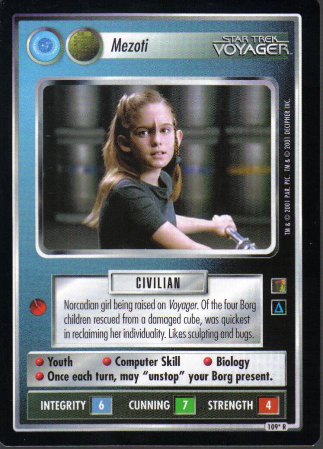 STAR TREK CCG THE BORG RARE CARD MEZOTI (federation) - Phoenix Cards