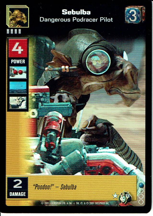 STAR WARS YOUNG JEDI REFLECTIONS ULTRA RARE SEBULBA, DANGEROUS PODRACER ...