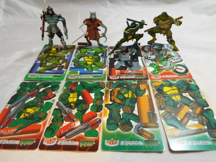 TEENAGE MUTANT NINJA TURTLES 3-D TRADING CARDS COMPLETE SET OF 12 WITH ...