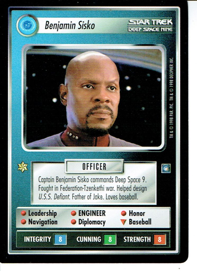 STAR TREK CCG DS9 RARE CARD BENJAMIN SISKO (heavily played) - Phoenix Cards