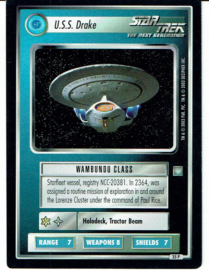 STAR TREK CCG ALL GOOD THINGS RARE CARD 35P U S S DRAKE Lp Phoenix STAR TREK CCG ALL GOOD THINGS RARE CARD 35P U S S DRAKE Lp Phoenix