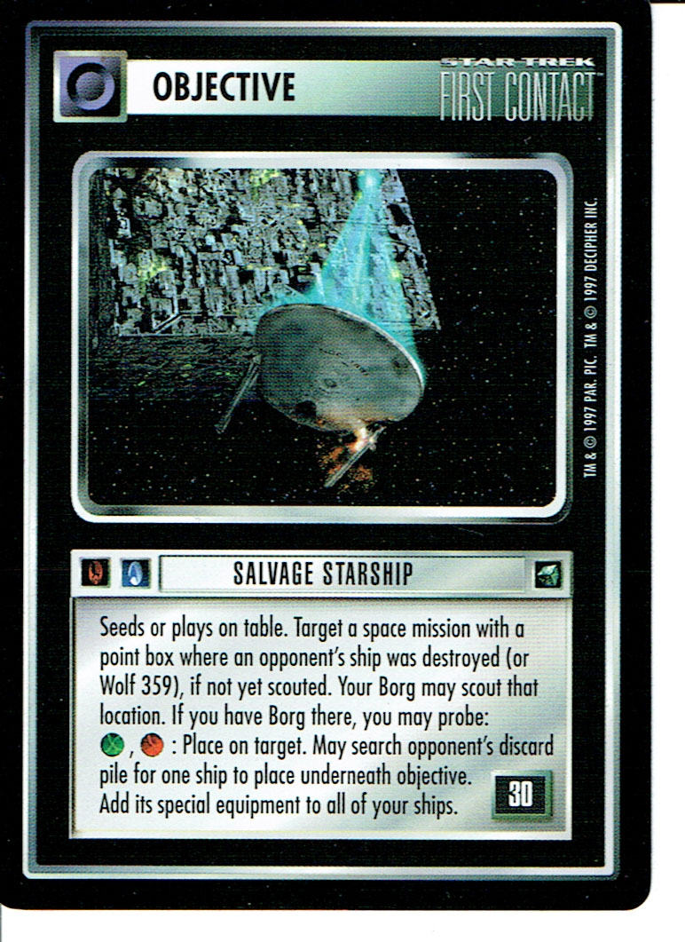 STAR TREK CCG FIRST CONTACT RARE CARD SALVAGE STARSHIP - Phoenix Cards