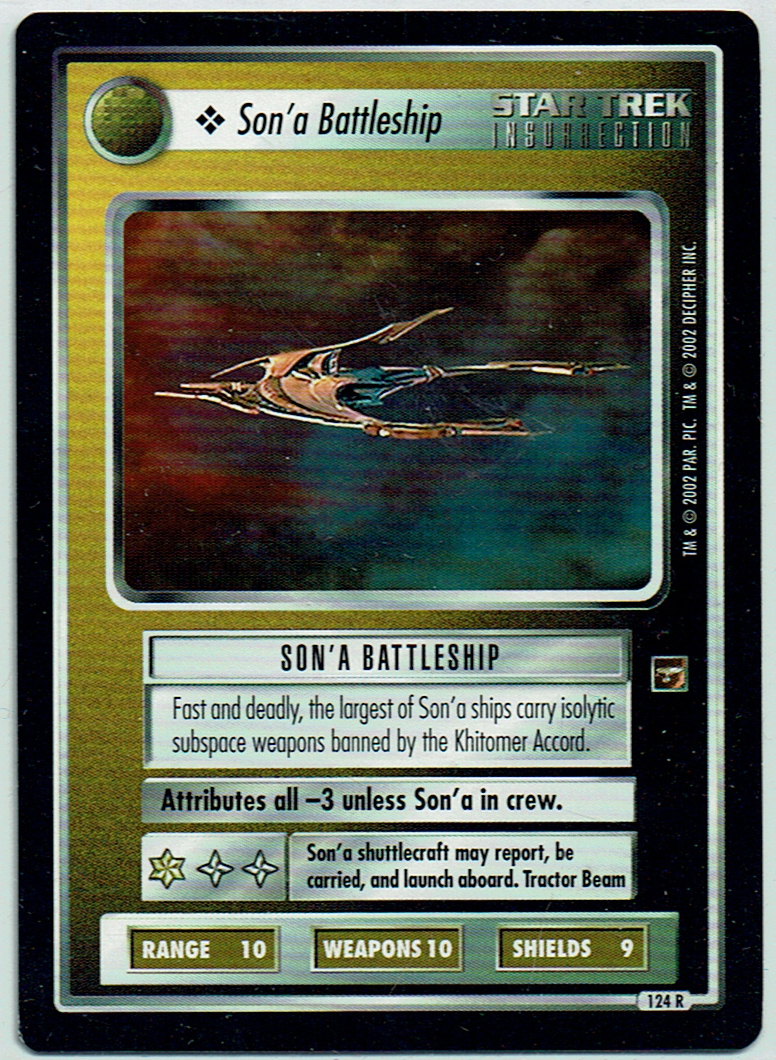 STAR TREK CCG THE MOTION PICTURES RARE CARD SON'A BATTLESHIP ex ...