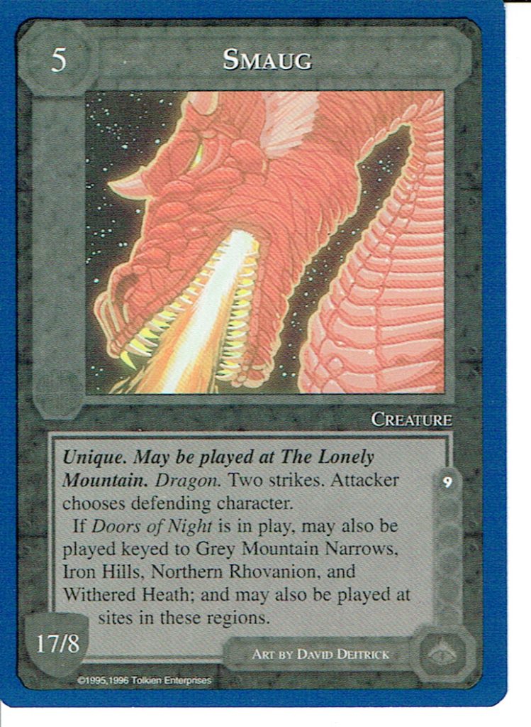 MIDDLE EARTH BLUE BORDER PREMIER RARE CARD SMAUG lp - Phoenix Cards