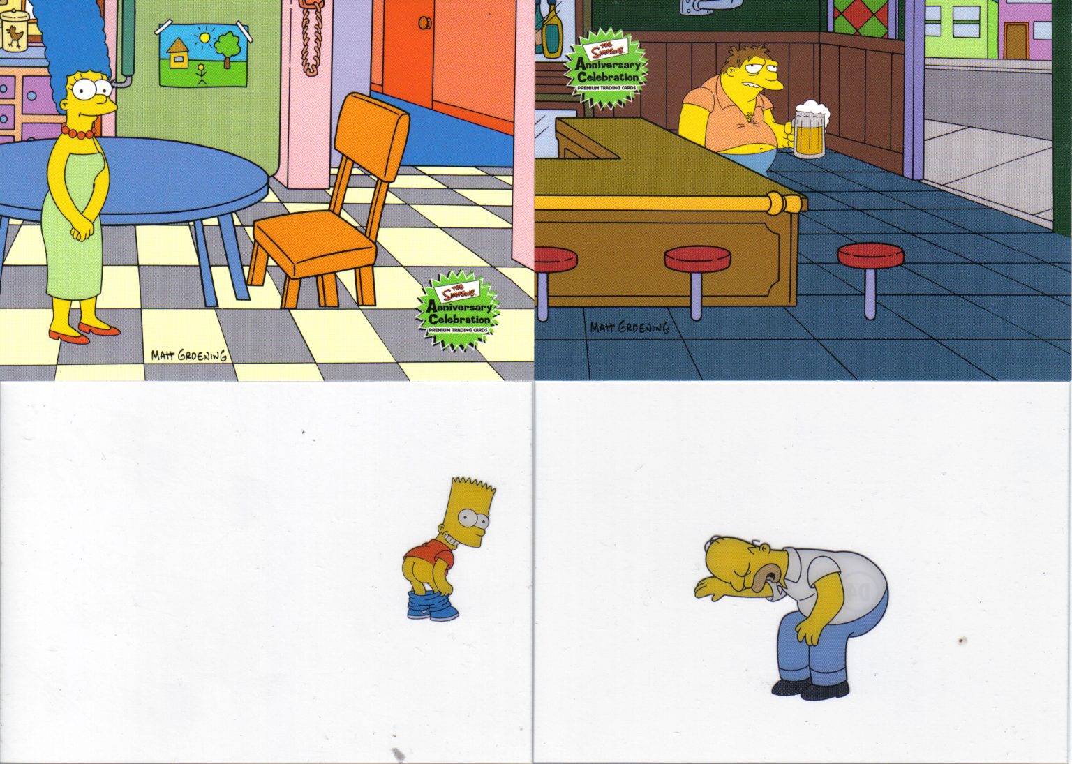 SIMPSONS 10TH ANNIVERSARY COMPLETE SET OF 4 DIORAMA CARDS - Phoenix Cards