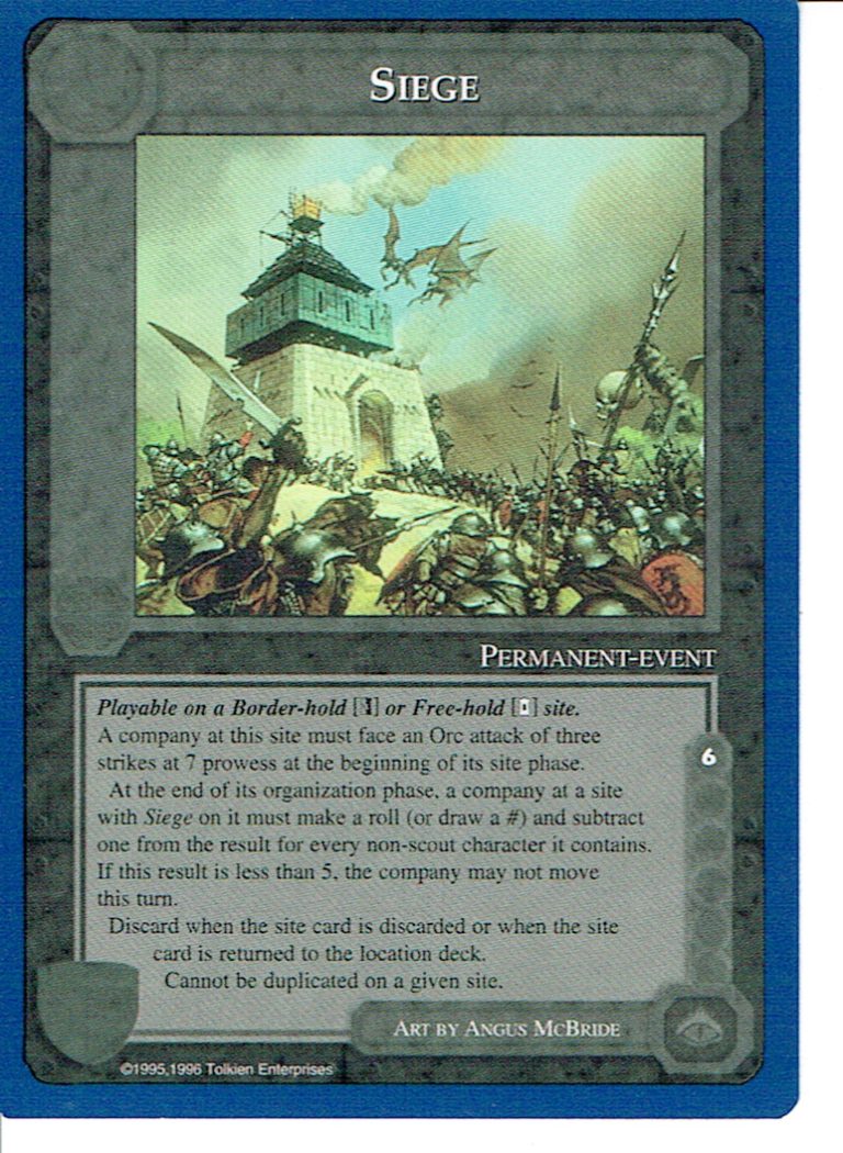 MIDDLE EARTH BLUE BORDER PREMIER RARE CARD SIEGE - Phoenix Cards