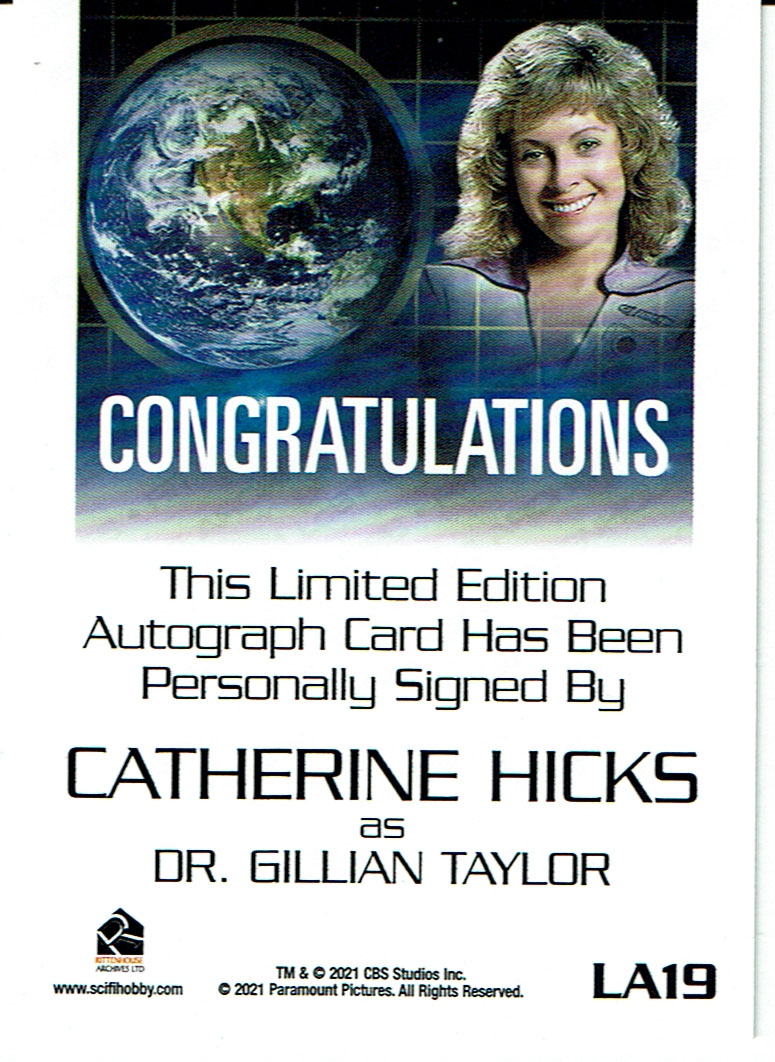 WOMEN OF STAR TREK ART AND IMAGES AUTOGRAPH CARD OF CATHERINE HICKS AS ...