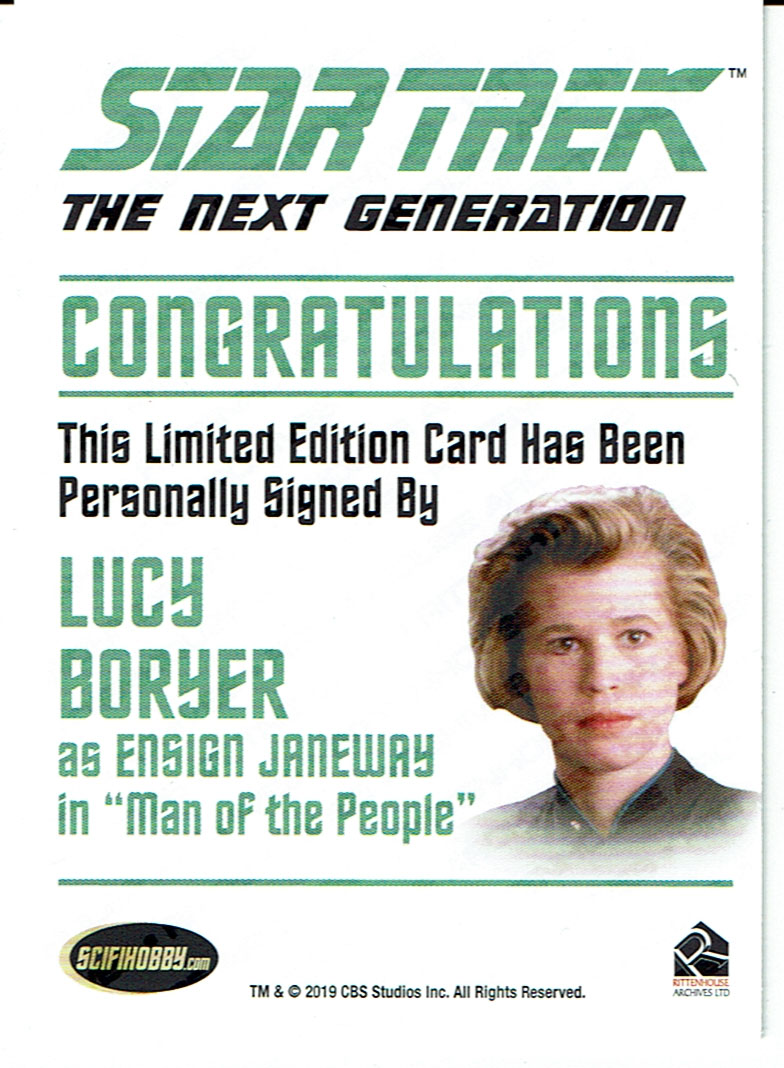 WOMEN OF STAR TREK ART AND IMAGES AUTOGRAPH CARD OF LUCY BORYER AS ...