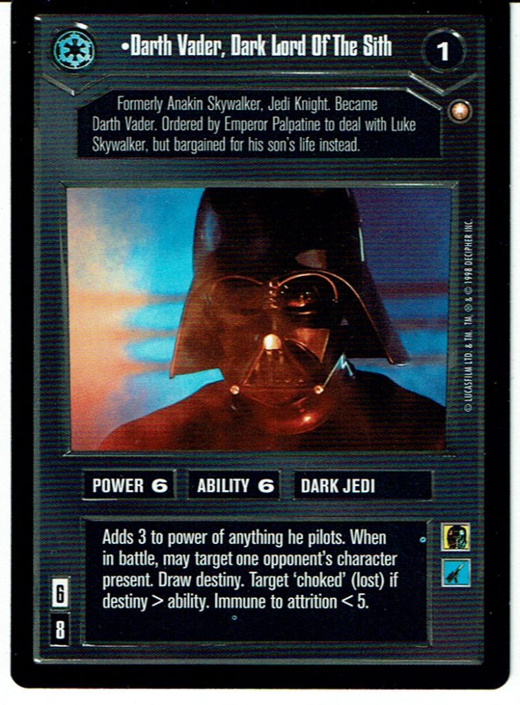 STAR WARS CCG SPECIAL EDITION DARK SIDE RARE DARTH VADER, DARK LORD OF ...