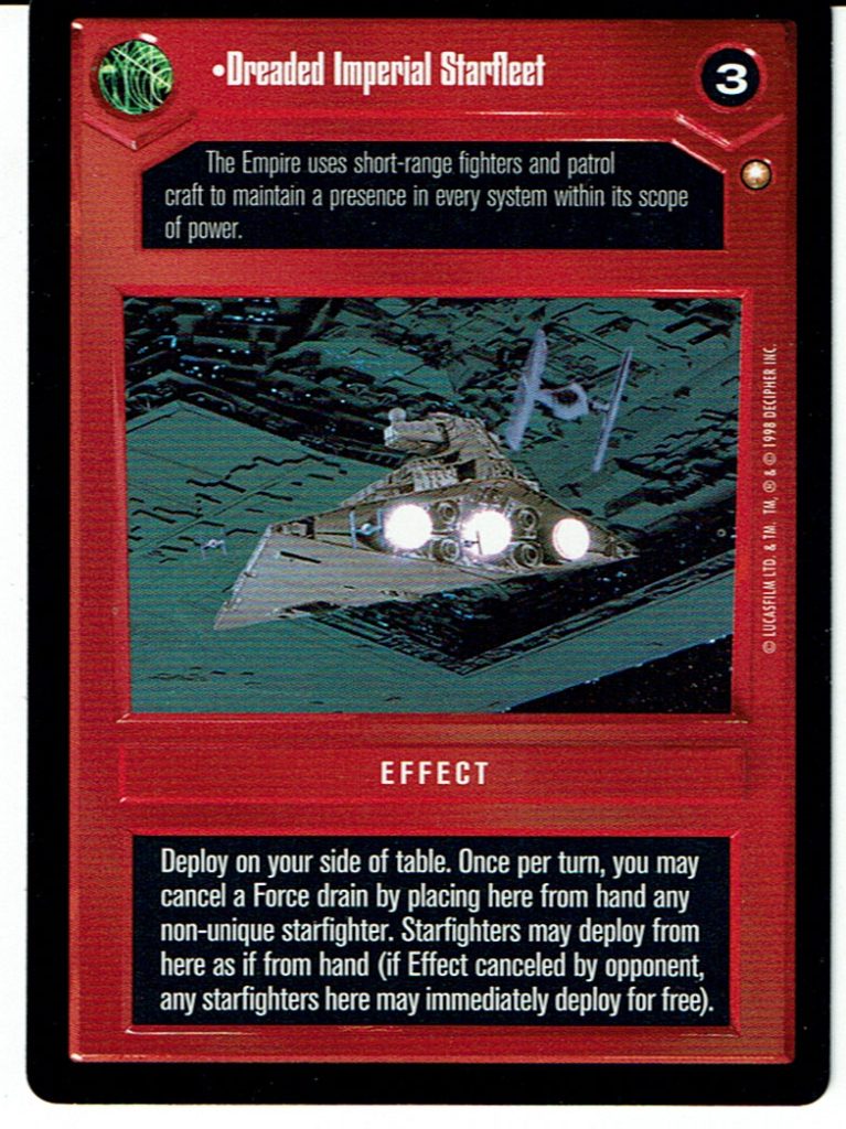 STAR WARS CCG SPECIAL EDITION DARK SIDE RARE DREADED IMPERIAL STARFLEET ...