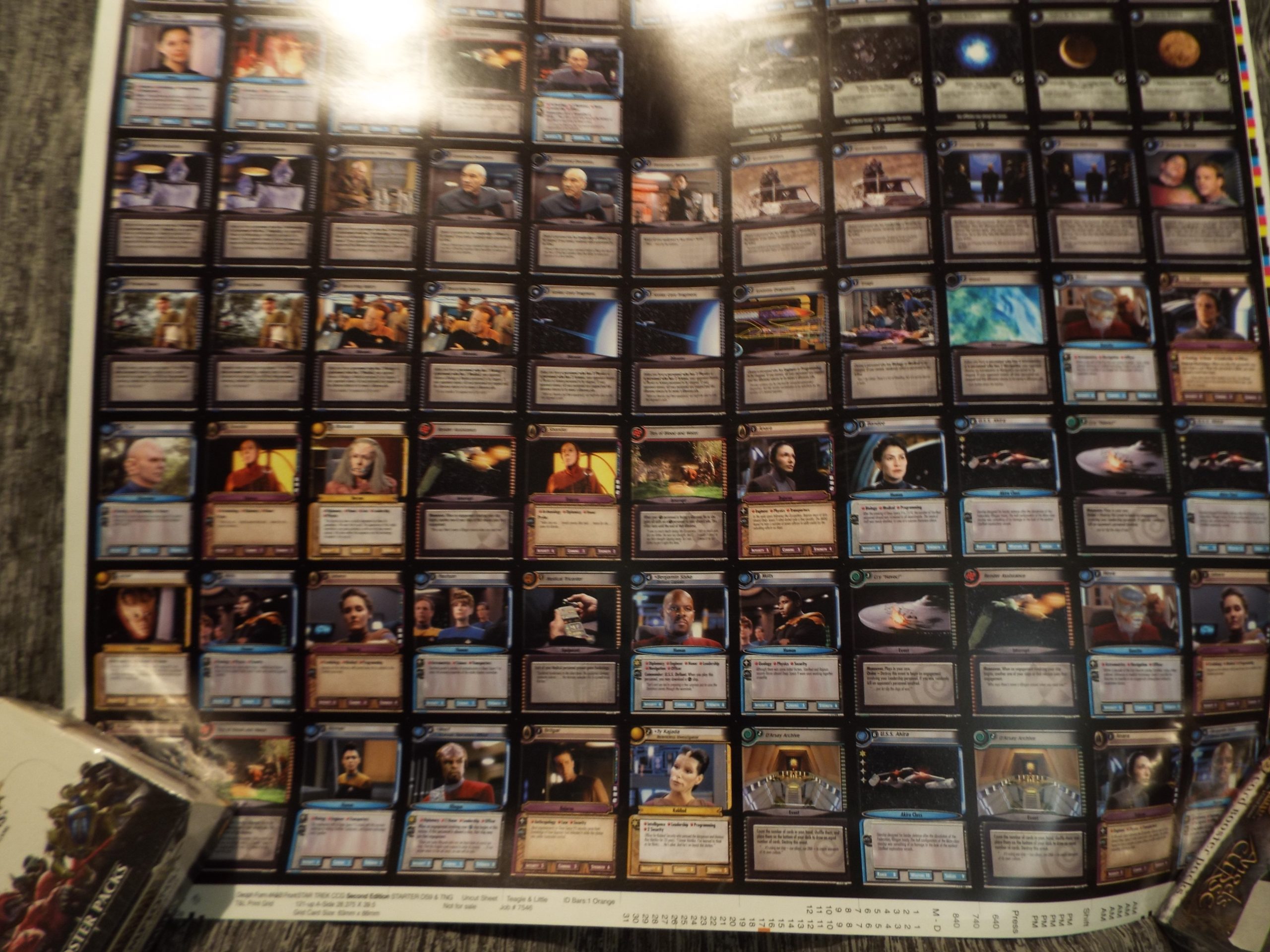 STAR TREK CCG 2E SECOND EDITION UNCUT SHEET OF STARTER CARDS - Phoenix ...