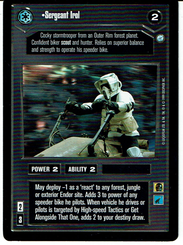 STAR WARS CCG ENDOR RARE CARD SERGEANT IROL lp - Phoenix Cards