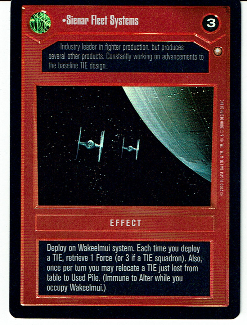 STAR WARS CCG REFLECTIONS II VRF DARK SIDE FOIL SIENAR FLEET SYSTEMS ex ...