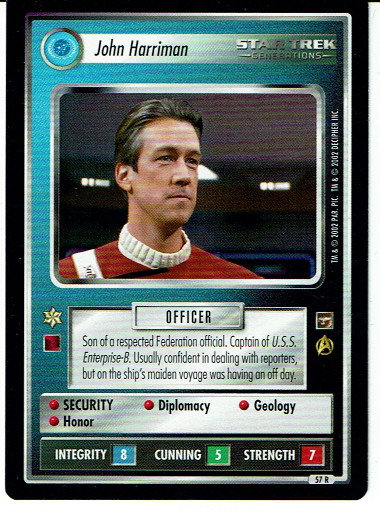 STAR TREK CCG THE MOTION PICTURES RARE CARD JOHN HARRIMAN ex - Phoenix ...