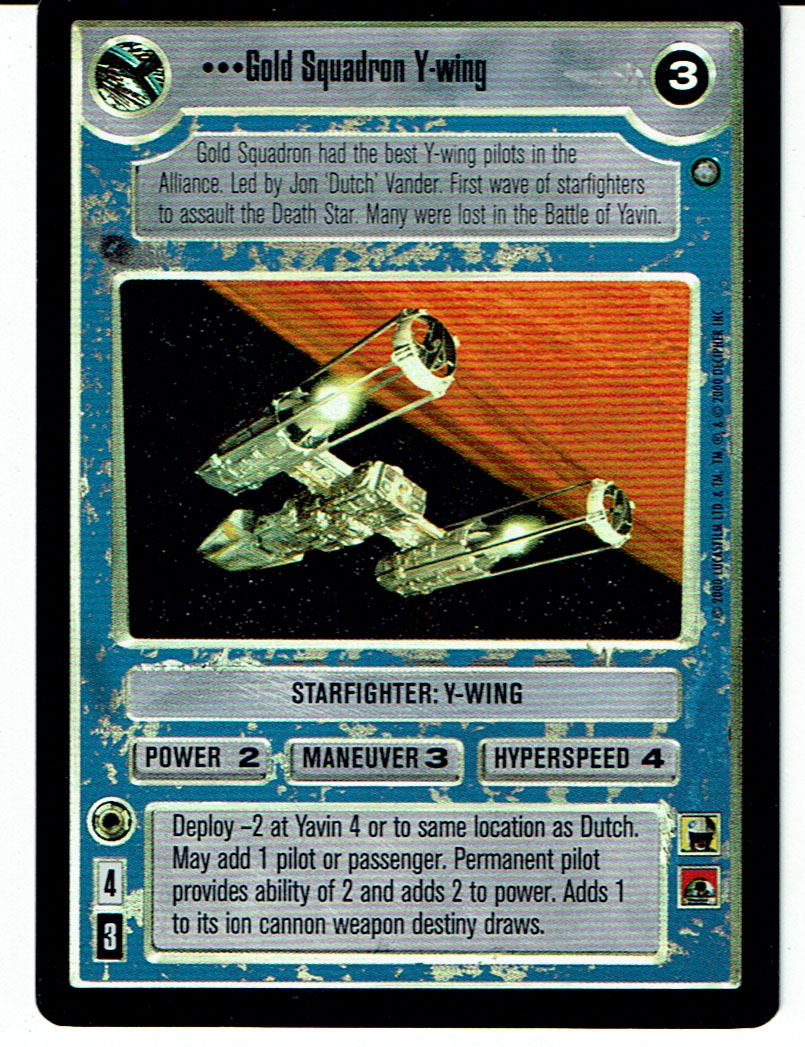 STAR WARS CCG REFLECTIONS II SRF LIGHT SIDE FOIL GOLD SQUADRON Y-WING ex - Phoenix Cards