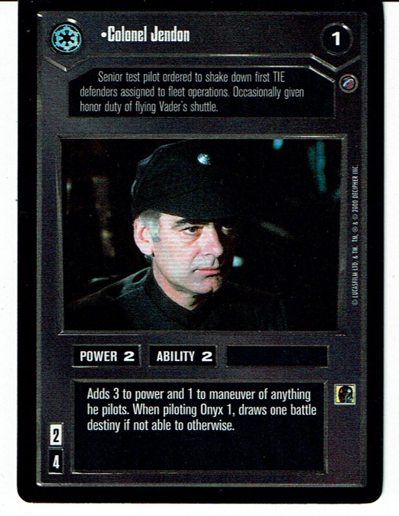 STAR WARS CCG DEATH STAR II RARE CARD COLONEL JENDON ex - Phoenix Cards