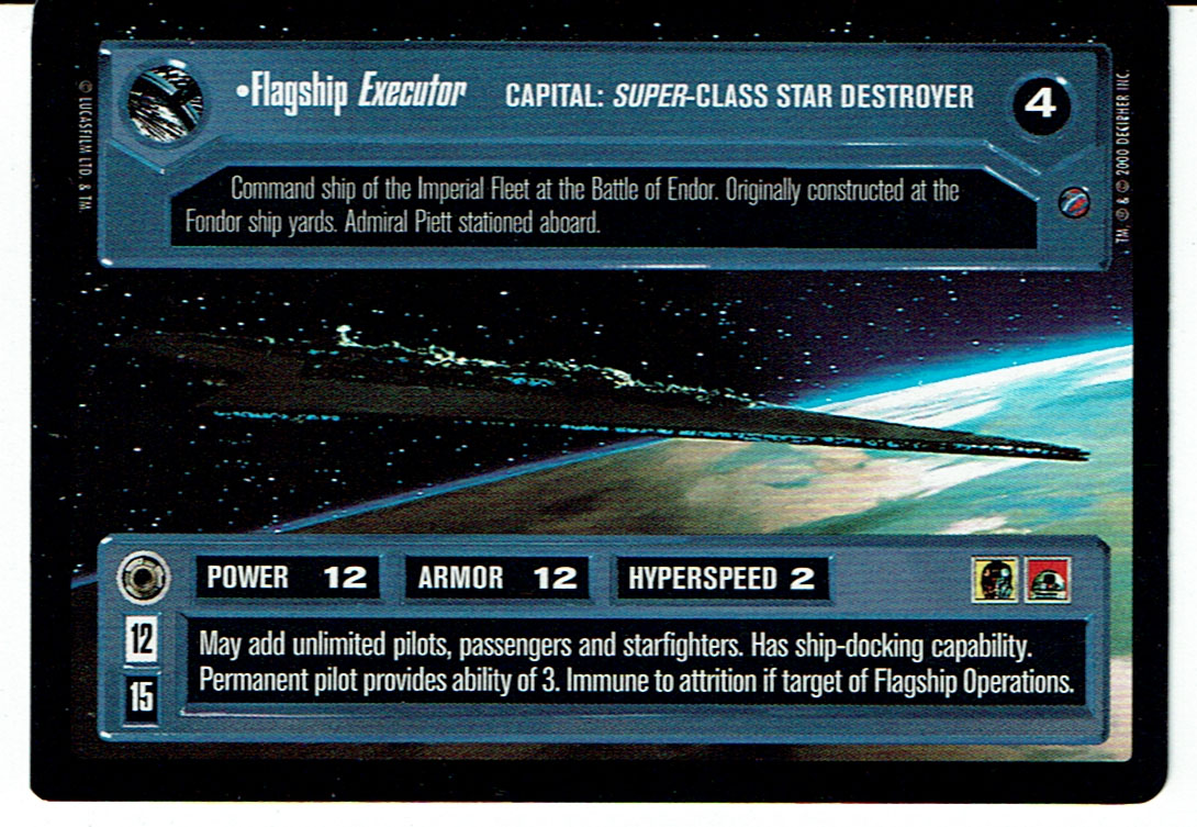 STAR WARS CCG DEATH STAR II RARE CARD FLAGSHIP EXECUTOR ex - Phoenix Cards