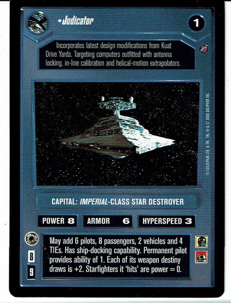 STAR WARS CCG DEATH STAR II RARE CARD JUDICATOR ex - Phoenix Cards