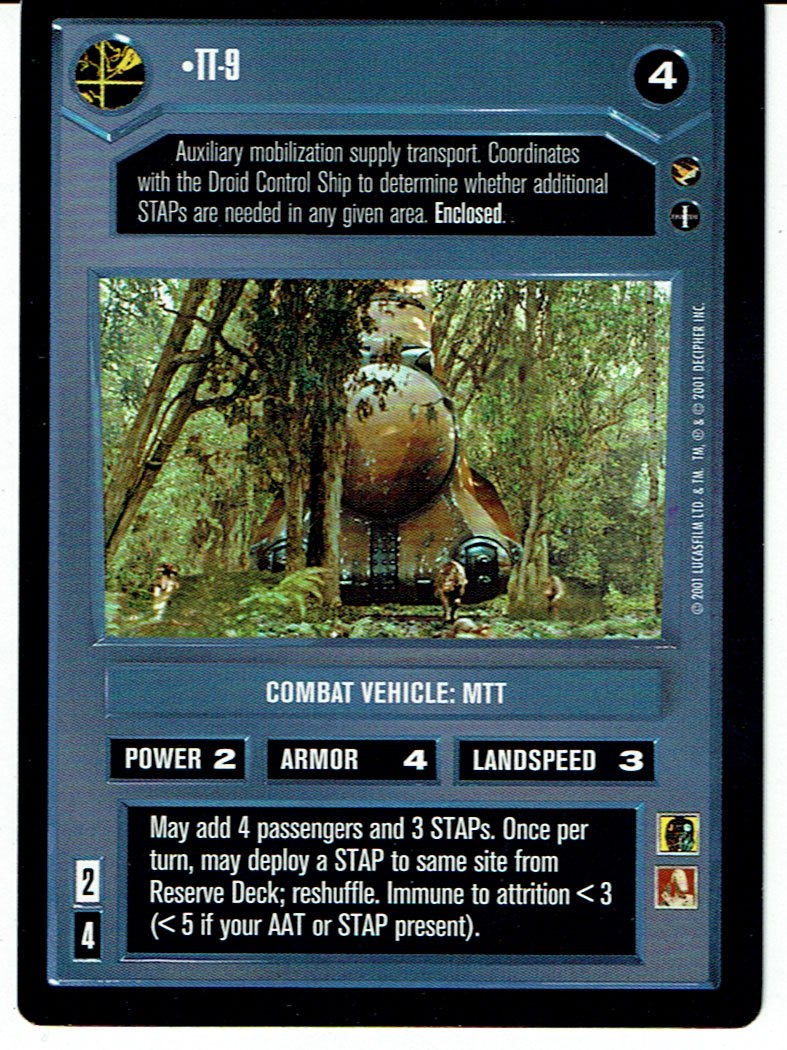 STAR WARS CCG THEED PALACE RARE TT-9 ex - Phoenix Cards