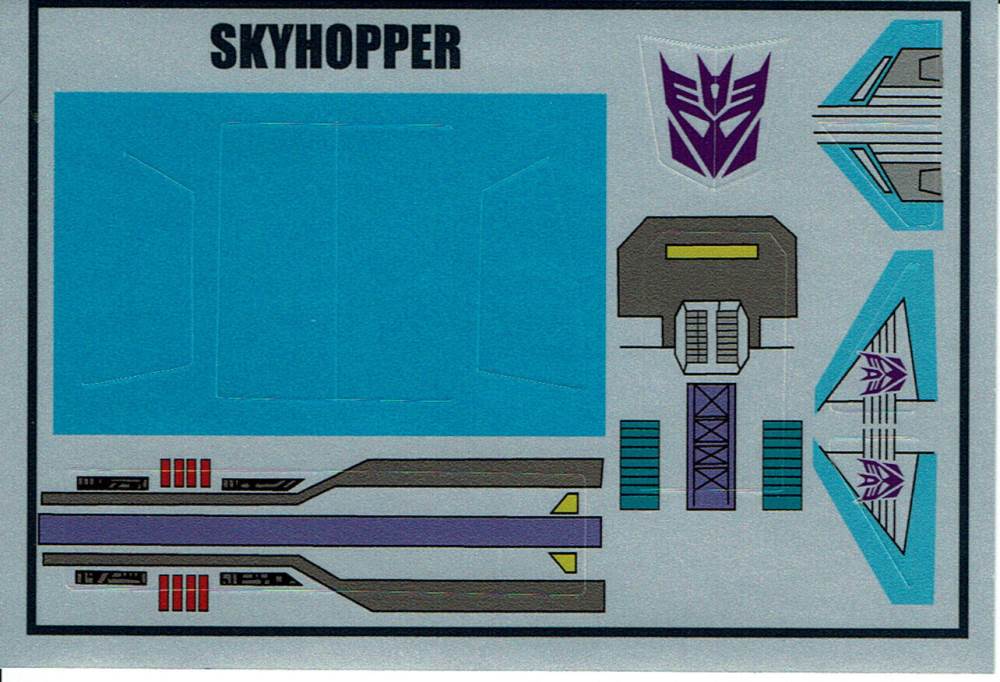 TRANSFORMERS GENERATION 1, G1 DECEPTICON SKYHOPPER REPRO LABELS ...