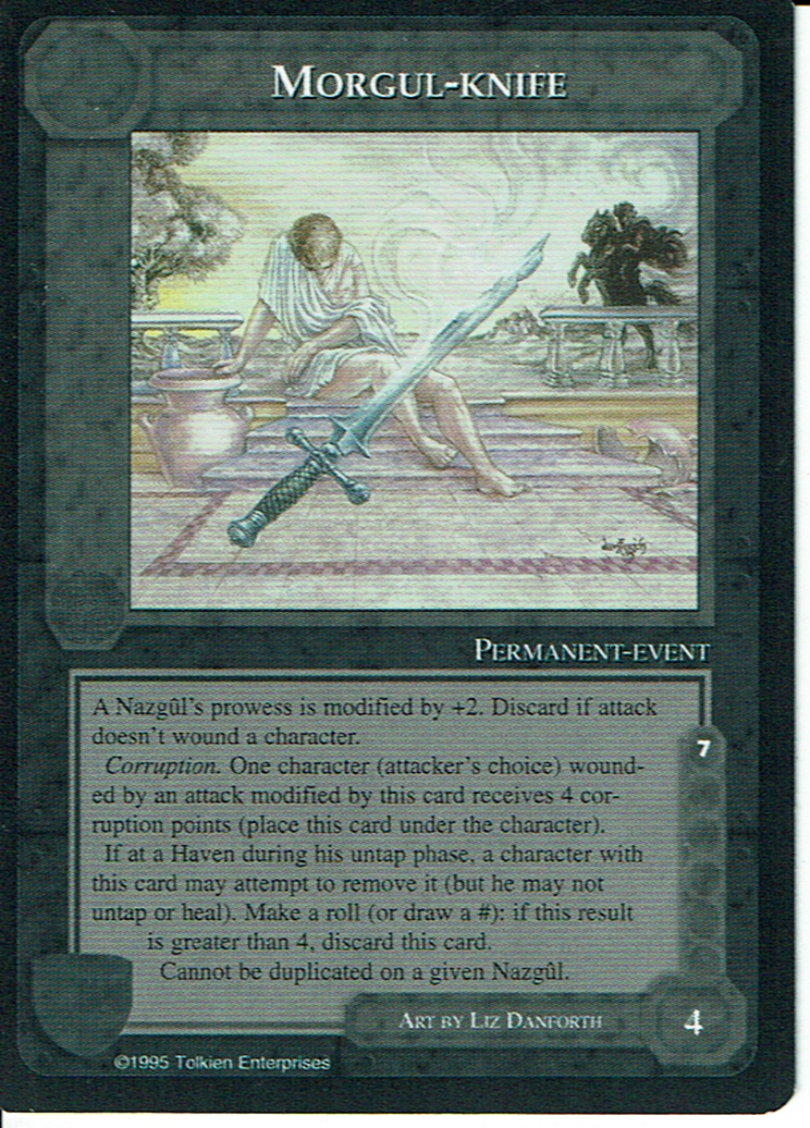MIDDLE EARTH BLACK BORDER PREMIER RARE CARD MORGUL-KNIFE ex - Phoenix Cards