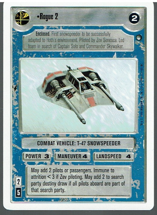 STAR WARS CCG HOTH WHITE BORDER LIGHT SIDE RARE ROGUE 2 ex - Phoenix Cards