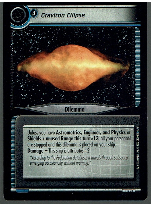STAR TREK CCG 2E PREMIERE RARE CARD GRAVITON ELIPSE 1R28 ex - Phoenix Cards