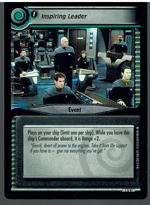 STAR TREK CCG 2E PREMIERE RARE CARD INSPIRING LEADER 1R91 ex - Phoenix ...