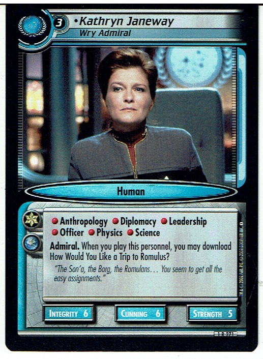 STAR TREK CCG 2E PREMIERE RARE CARD KATHRYN JANEWAY 1R221 lp - Phoenix ...
