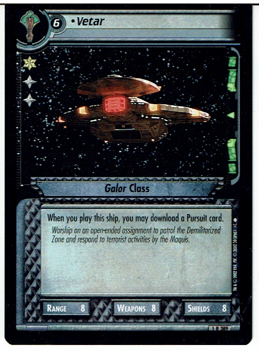 STAR TREK CCG 2E PREMIERE RARE CARD VETAR 1R389 ex - Phoenix Cards