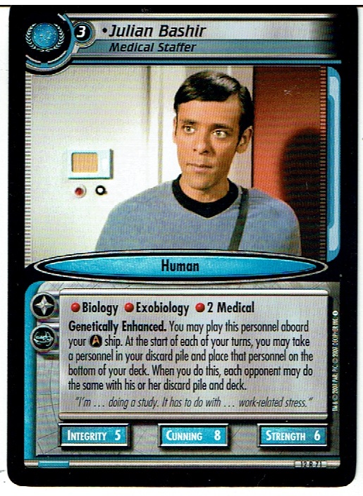 STAR TREK CCG 2E THESE ARE THE VOYAGES RARE CARD JULIAN BASHIR 2R71 ex ...