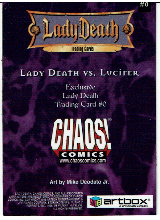 LADY DEATH COVENANT HOLOFOIL BOX TOPPER CARD #0 - Phoenix Cards