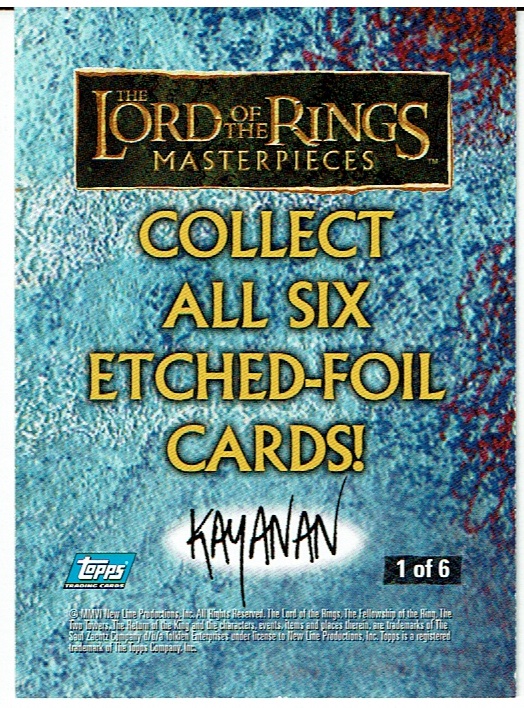 LORD OF THE RINGS MASTERPIECES ETCHED FOIL CARD 1 - Phoenix Cards