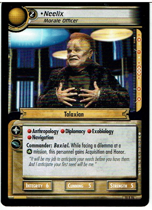 STAR TREK CCG 2E CAPTAIN'S LOG RARE CARD NEELIX 10R96 ex - Phoenix Cards