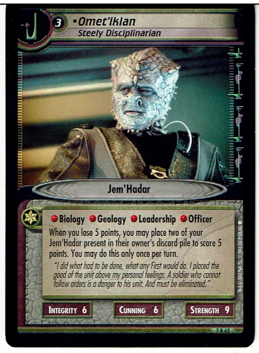 STAR TREK CCG 2E STRANGE NEW WORLDS RARE CARD OMET’IKLAN 7R62 ex ...