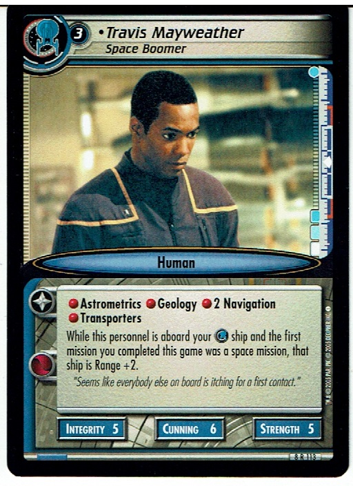 STAR TREK CCG 2E TO BOLDLY GO RARE CARD TRAVIS MAYWEATHER 8R113 ex ...