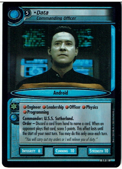 STAR TREK CCG 2E 10TH ANNIVERSARY CARD 0P58 DATA ex - Phoenix Cards
