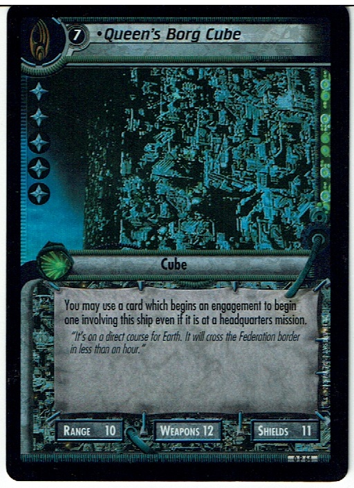 STAR TREK CCG 2E 10TH ANNIVERSARY CARD 0P64 QUEEN’S BORG CUBE ex ...