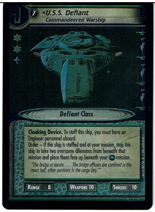 STAR TREK CCG 2E 10TH ANNIVERSARY CARD 0P66 U.S.S. DEFIANT ex - Phoenix ...
