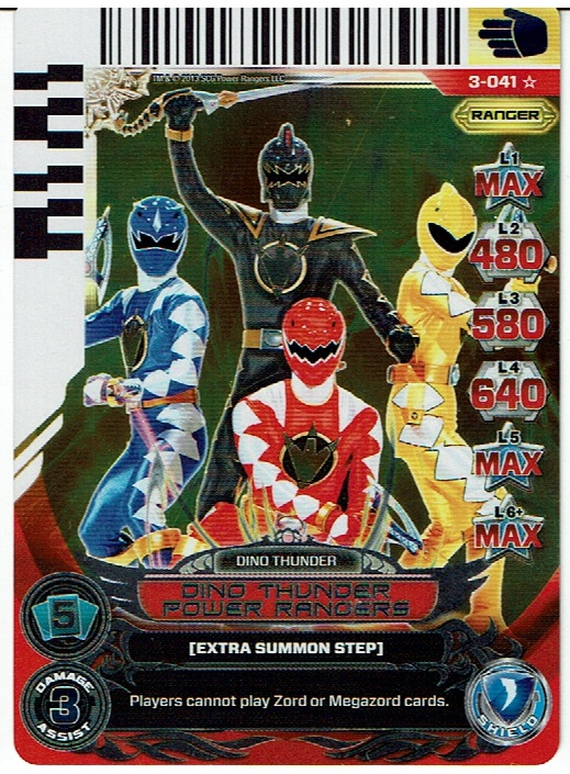 POWER RANGERS UNIVERSE OF HOPE SUPER RARE HOLOFOIL 3-041 DINO THUNDER ...