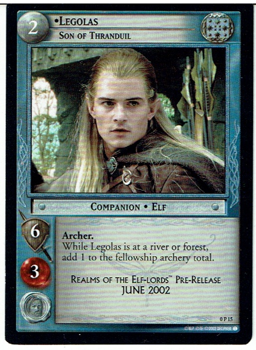 LORD OF THE RINGS TCG / CCG PROMO 0P15 LEGOLAS lp - Phoenix Cards