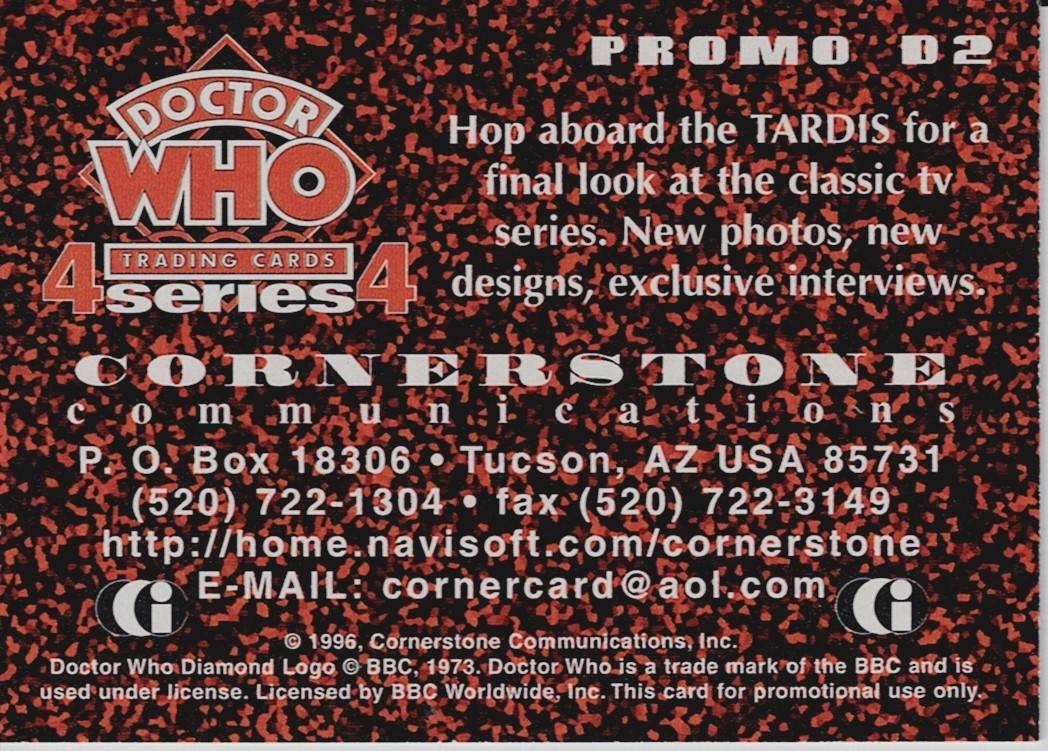 DOCTOR WHO CORNERSTONE SERIES 4 PROMO CARD D2 - Phoenix Cards