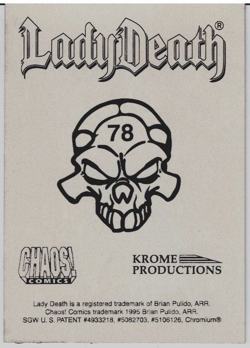 LADY DEATH SERIES 2 CHROMIUM STICKER CARD 78 - Phoenix Cards