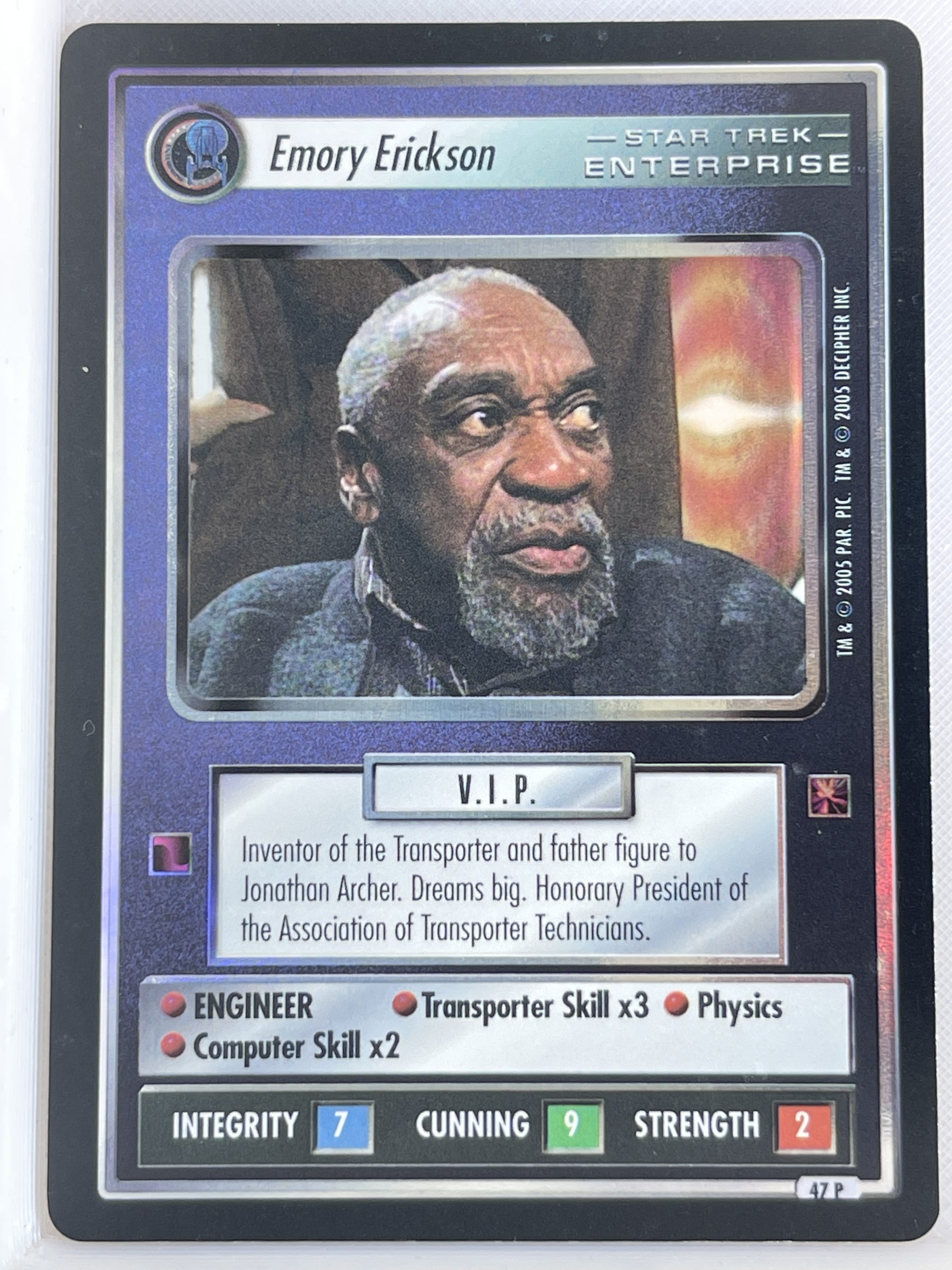 STAR TREK CCG ENTERPRISE COLLECTION CARD 47P EMORY ERICKSON ex ...