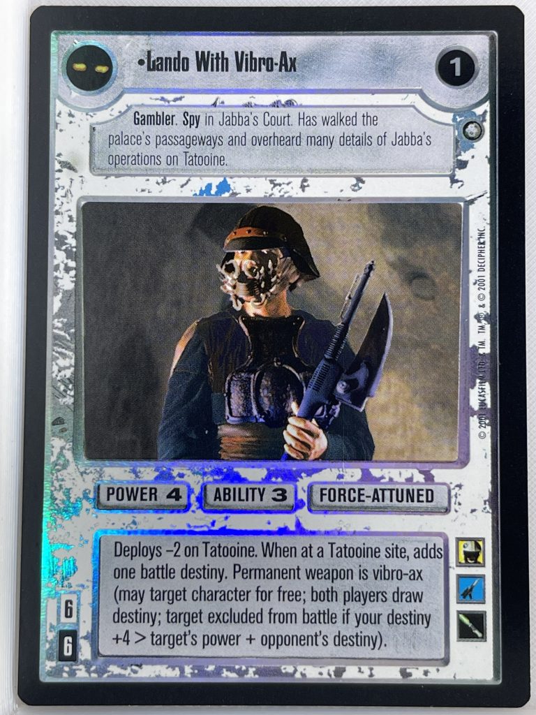 STAR WARS CCG REFLECTIONS III SRF LIGHT SIDE FOIL LANDO WITH VIBRO-AX ...