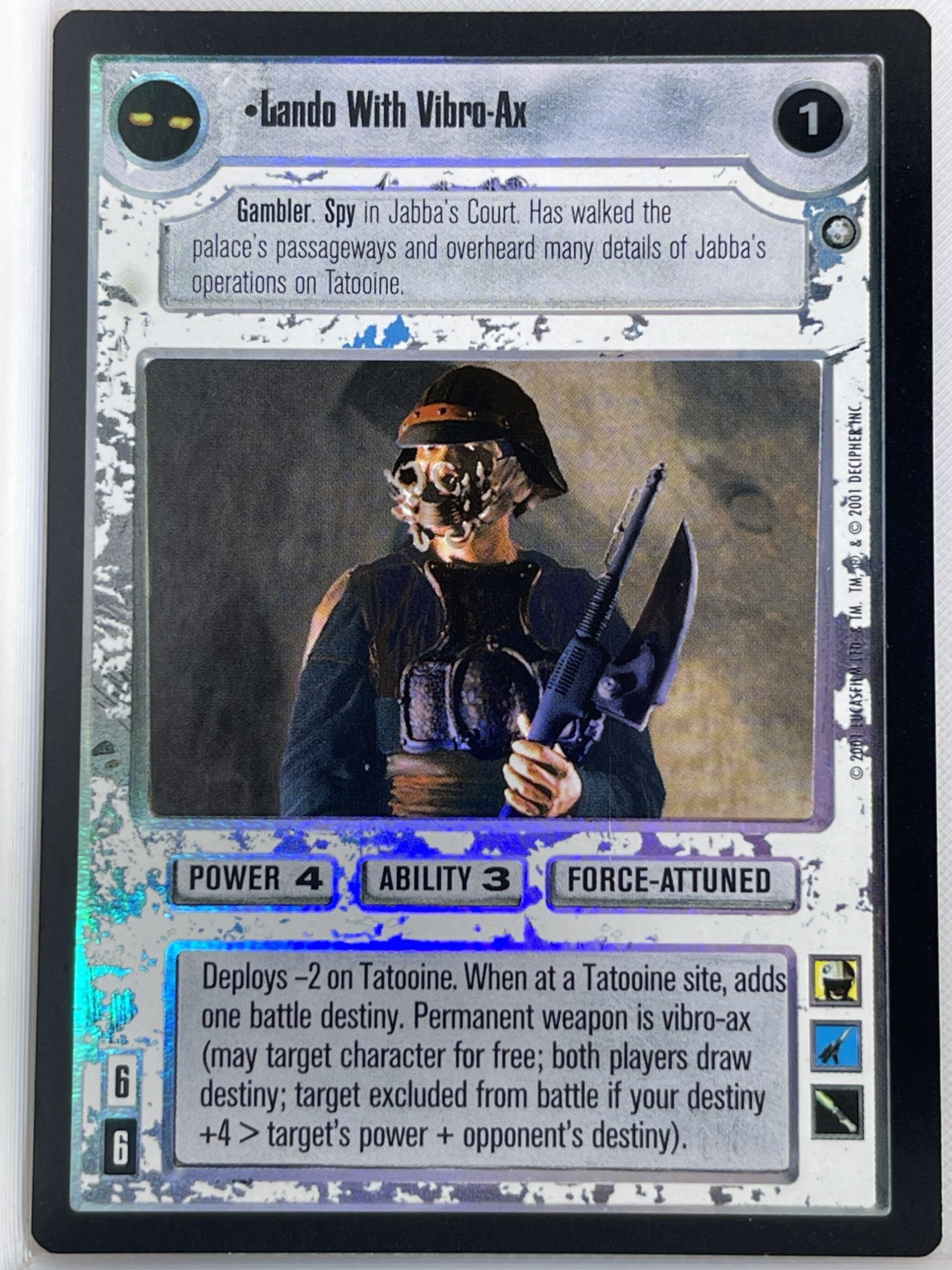 STAR WARS CCG REFLECTIONS III SRF LIGHT SIDE FOIL LANDO WITH VIBRO-AX ...